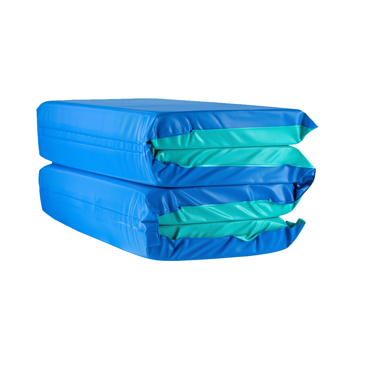 CASE Pack of 6 KinderMat Jr. Daydreamer, 2 inches Thick, 4-Section Rest Mat, 44" x 19" x 2", Blue/Teal, 100% Made in USA (CASE of 6: 500220 2" Jr. Daydreamer)