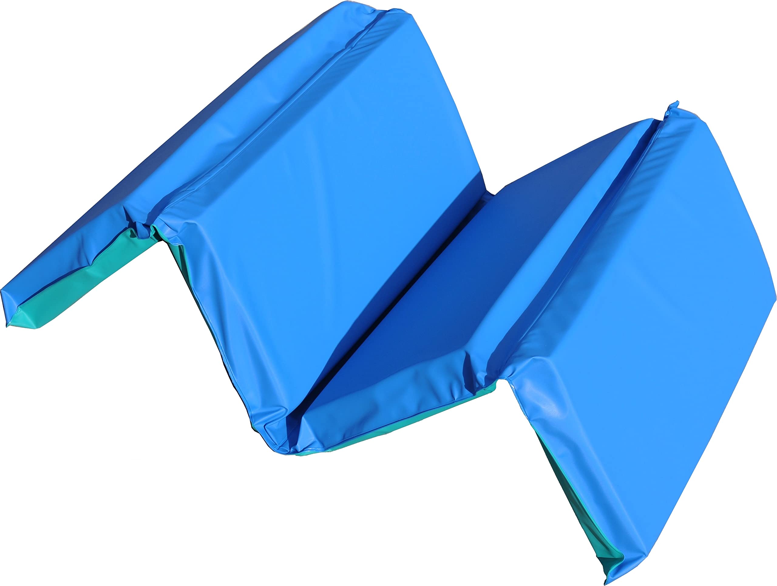 CASE Pack of 6 KinderMat Jr. Daydreamer, 2 inches Thick, 4-Section Rest Mat, 44" x 19" x 2", Blue/Teal, 100% Made in USA (CASE of 6: 500220 2" Jr. Daydreamer)