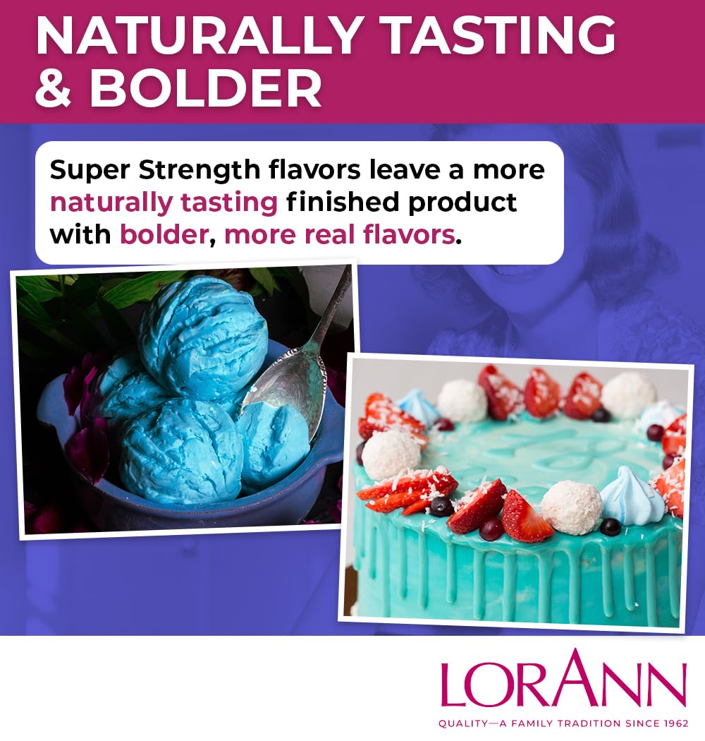 LorAnn Oils Super Strength Flavoring - Used For Candy Making, Flavoring Extracts, Baking, Hard Candy, and Flavor Oils - Bold, Natural Flavors 4X Stronger Than Extracts - Blue Raspberry, 1 fl oz