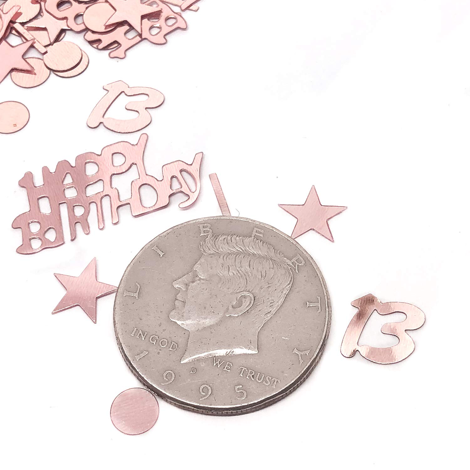 TFYU Happy Birthday Party Table Confetti - Twinkle Stars Foil Metallic Sequins Confetti and Special Events Table Scatters Decorations Confetti Decorations about 700pcs(Rose gold) (13 years old)
