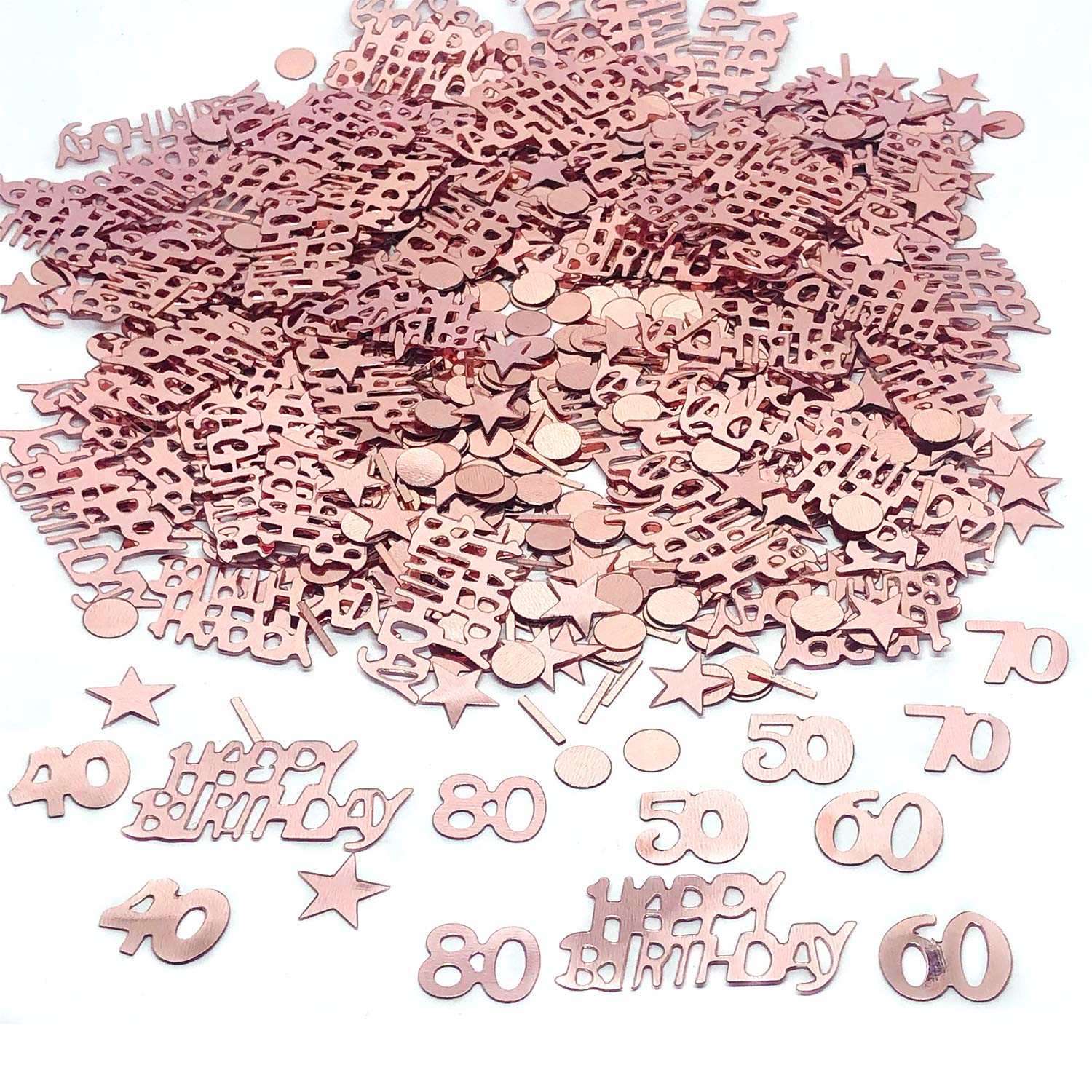 TFYU Happy Birthday Party Table Confetti - Twinkle Stars Foil Metallic Sequins Confetti and Special Events Table Scatters Decorations Confetti Decorations about 700pcs(Rose gold) (13 years old)