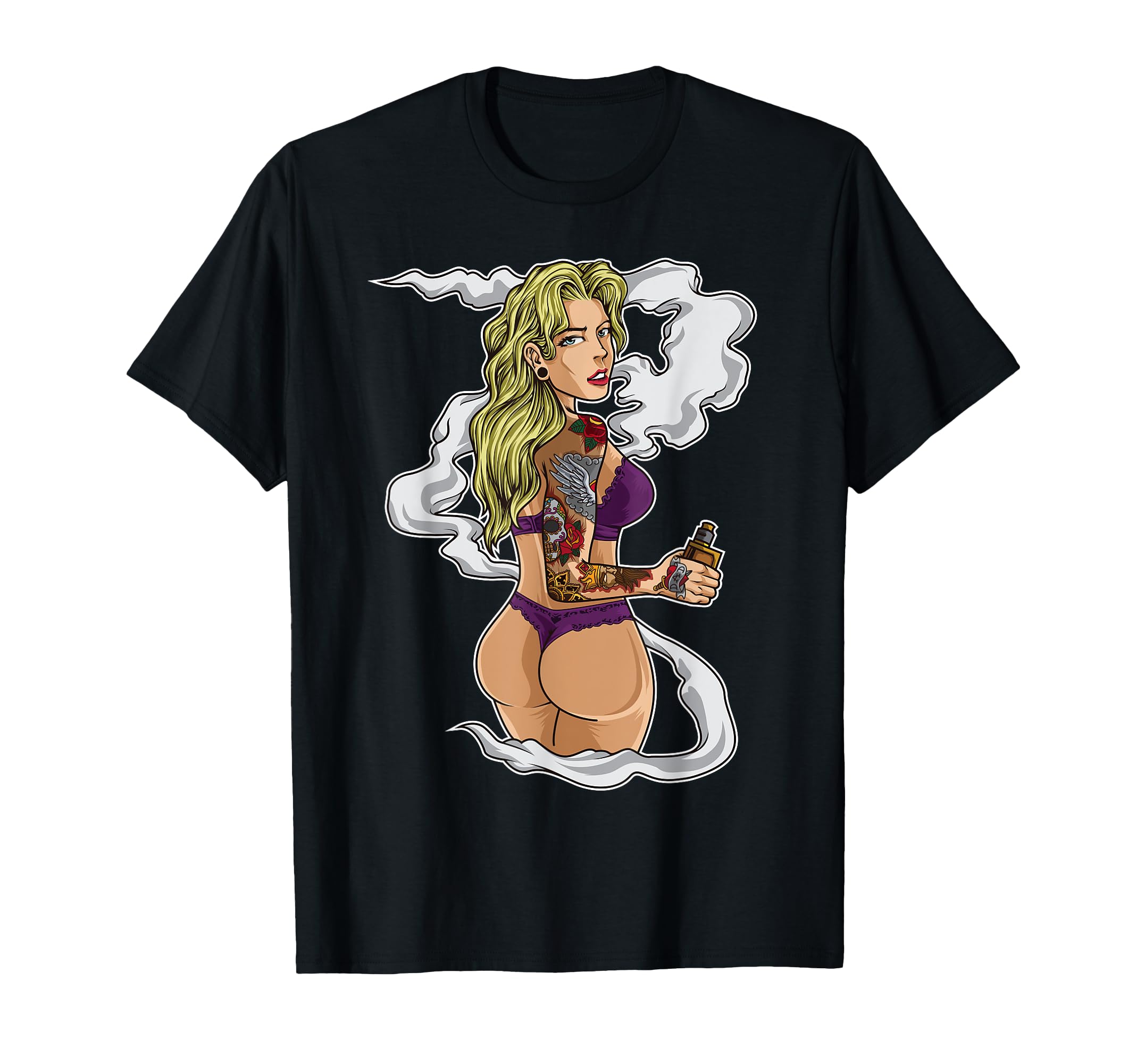 Tattooed Vaping Girl | E-Cigarette | E-Cig Vape T-Shirt