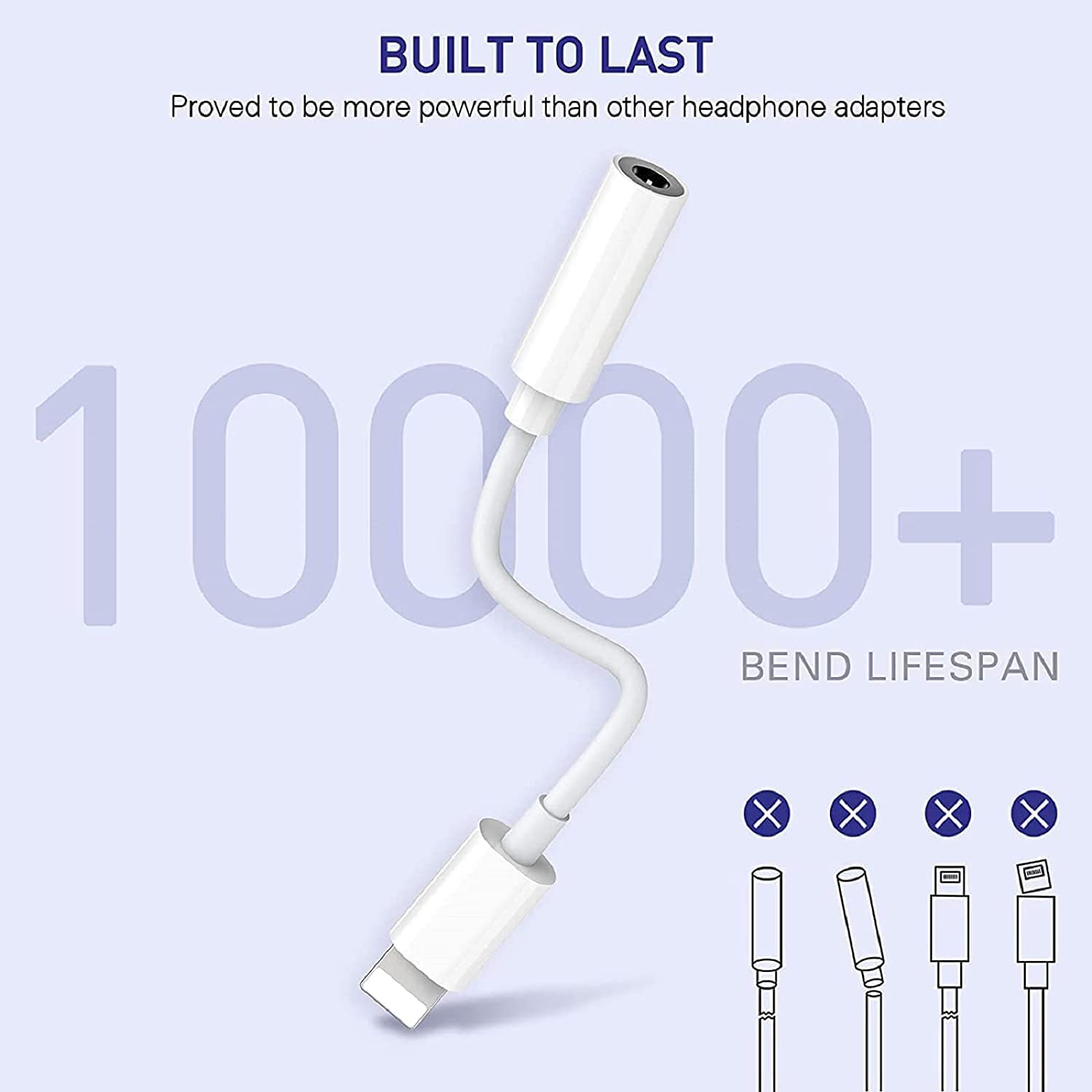[Apple MFi Certified]3 Pack iPhone Headphone Adapter,Lightning to 3.5 mm Headphone/Earphones Dongle Jack Adapter Audio Aux Cable Converter Compatible with iPhone14 13 12 11 XS XR X 8 7 Support All iOS