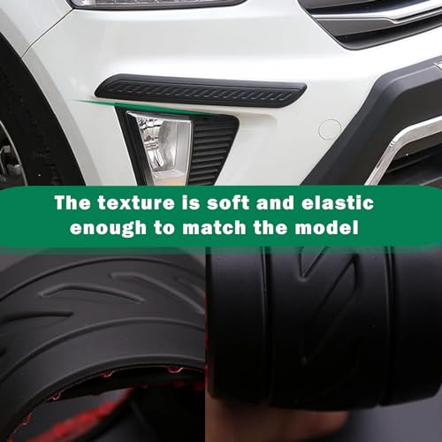 gunhunt 2 PCS Car Bumper Anti-Collision Strip, 15.7" x 2" PVC Wear-Resistant Anti-Scratch Protective Devices, Front and Rear Corner Bumper Body Decoration, Universal for Most Cars Accessories (Black)