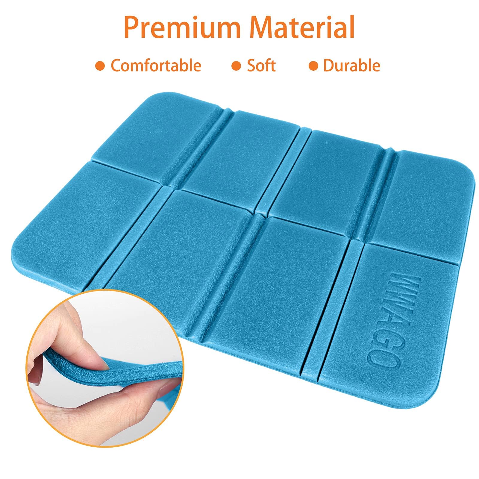 EEEKit Foldable Seat Cushion, 4 Pack Waterproof Sitting Pad for Backpacking, 15x11inch Seat Mats for Camping Outdoor Sports