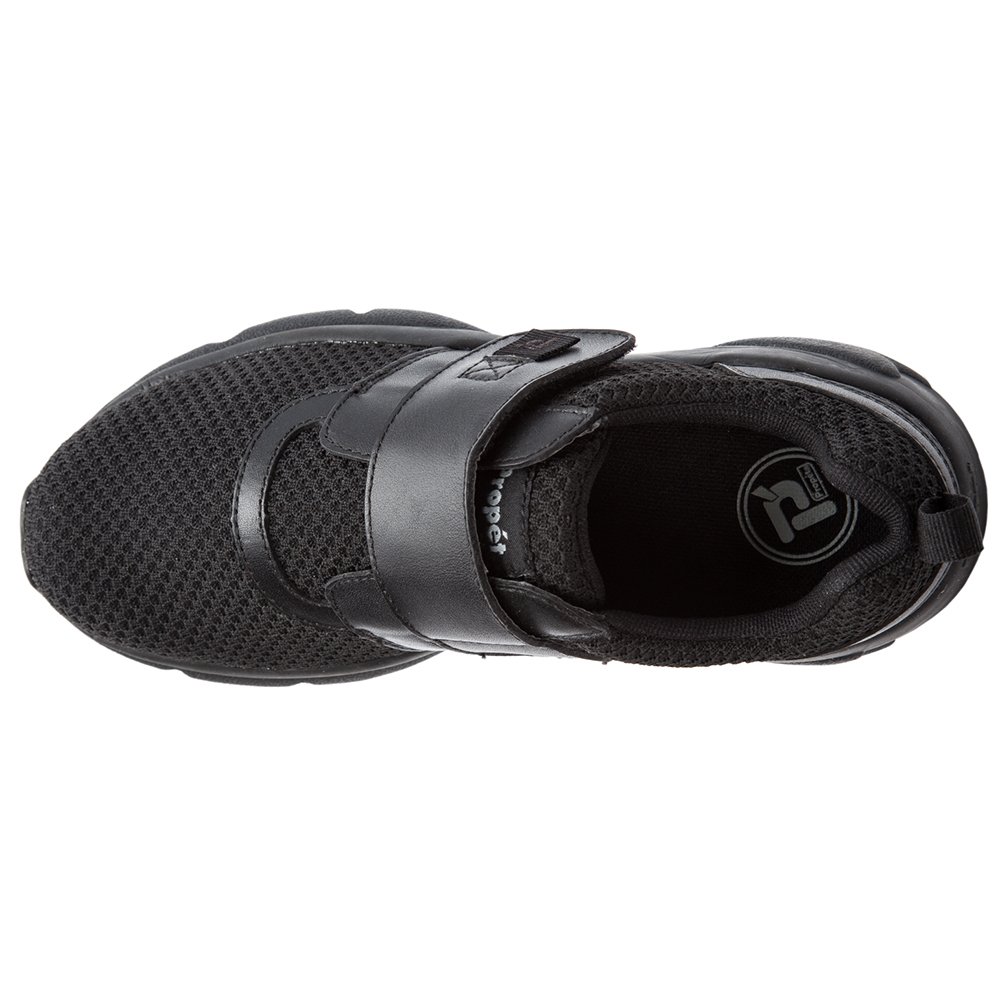Propét Women's Stability X Strap Shoe, Black/Black, 13 Wide US