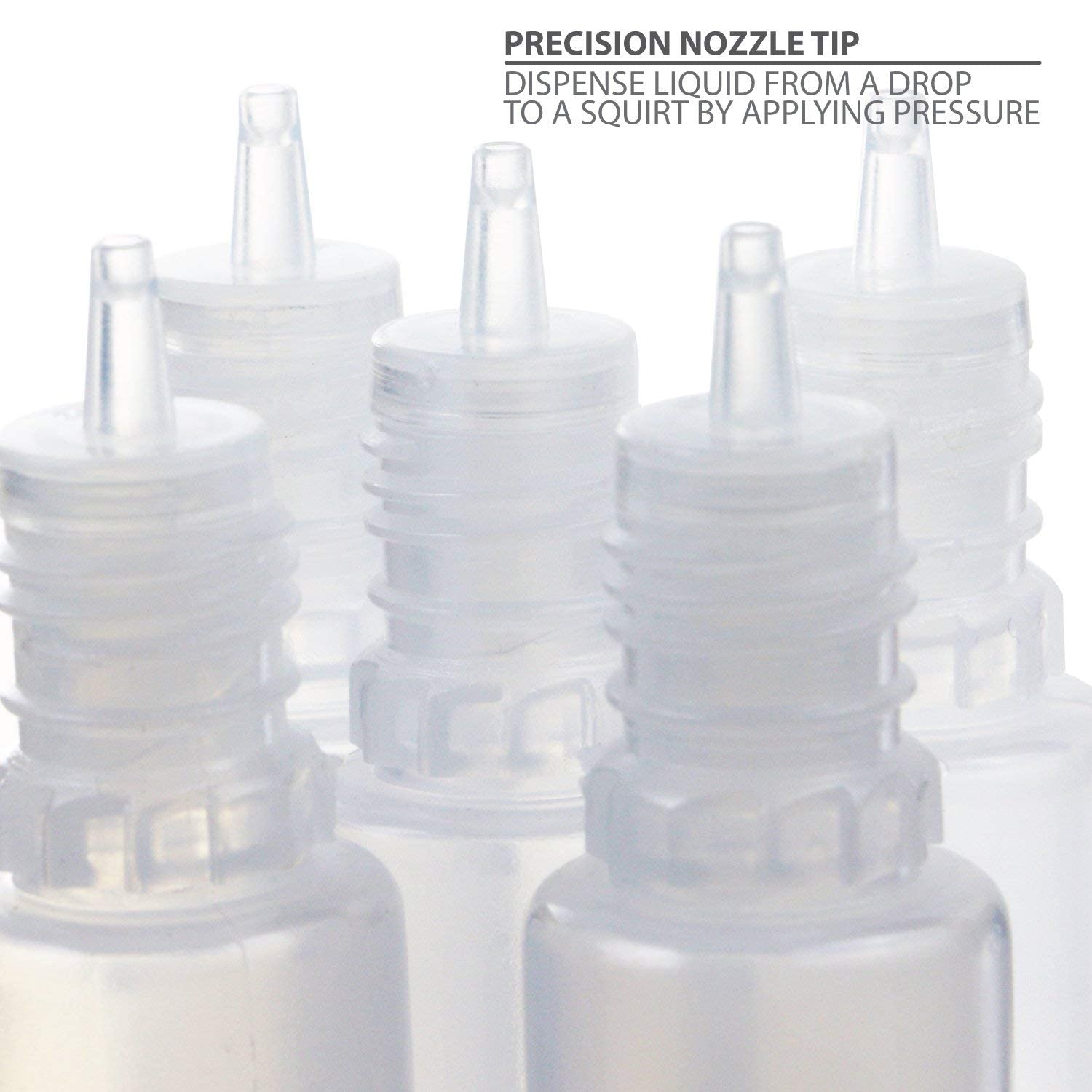 Joyclub 20 Pack 30mL LDPE Plastic Unicorn Dropper Bottle 1 oz Ink Liquid Applicator Squeezable Bottles with Childproof Cap and Thin Tip (Black)