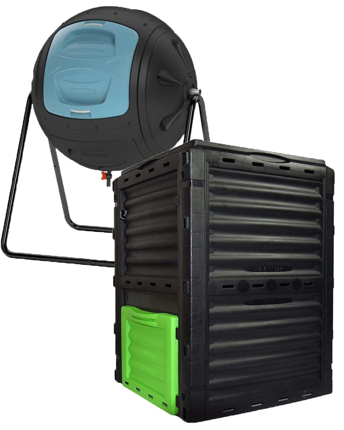 Garden Compost Bin and Multifunction Garden Tumbling Composter,Easy Assembling, Large Capacity, Fast Creation of Fertile Soil