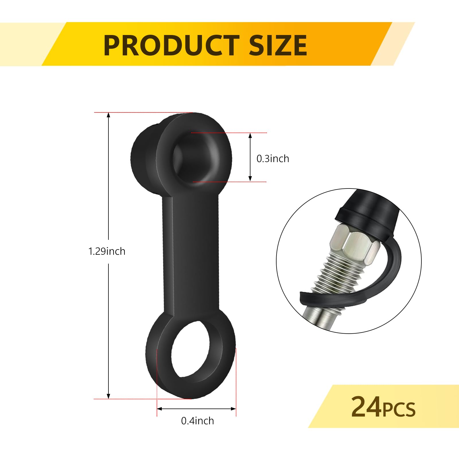 Sodcay 24 PCS Car Bleeder Rubber Caps, 8mm Brake Pump Drain Screw Cap Grease Fitting Dust Cover, High-Performance Brake Filler Bleeder Cap, Universal Accessories for Cars Motorcycles (Black)