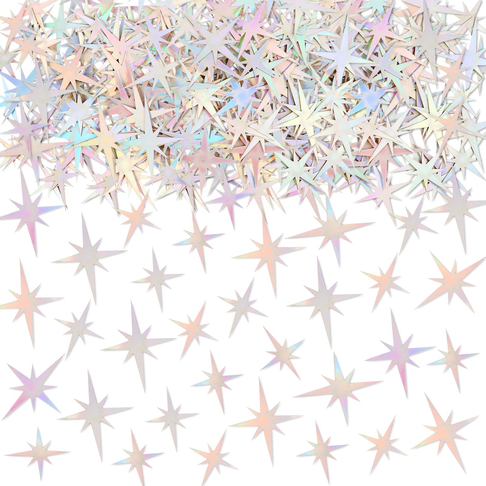 Keaziu 100PCS Star Confetti Sliver Star Foil Sequin Table Confetti for Wedding Birthday Halloween Party Wedding Valentine's Day Baby Shower Decorations Sliver