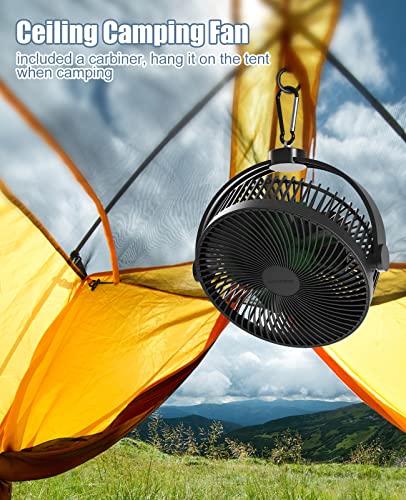 10000 mAh Pedestal Fan with 8.5'' Frame, 4 Speeds Air Circulator Fan, Portable Desk Fan with Adjustable Height, Max 38 H, Rechargeable Standing Fan, Included A Hook, Quiet for Home, Office, Outdoor