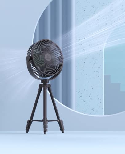 10000 mAh Pedestal Fan with 8.5'' Frame, 4 Speeds Air Circulator Fan, Portable Desk Fan with Adjustable Height, Max 38 H, Rechargeable Standing Fan, Included A Hook, Quiet for Home, Office, Outdoor