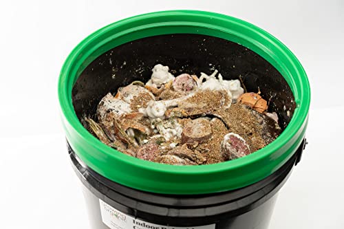 Indoor Bokashi Composting System - Kitchen Compost Buckets with A Spout - Air Tight Gamma Seal Lid - Practical Way to Collect All Your Organic Waste - 5lbs of Kashi Blend