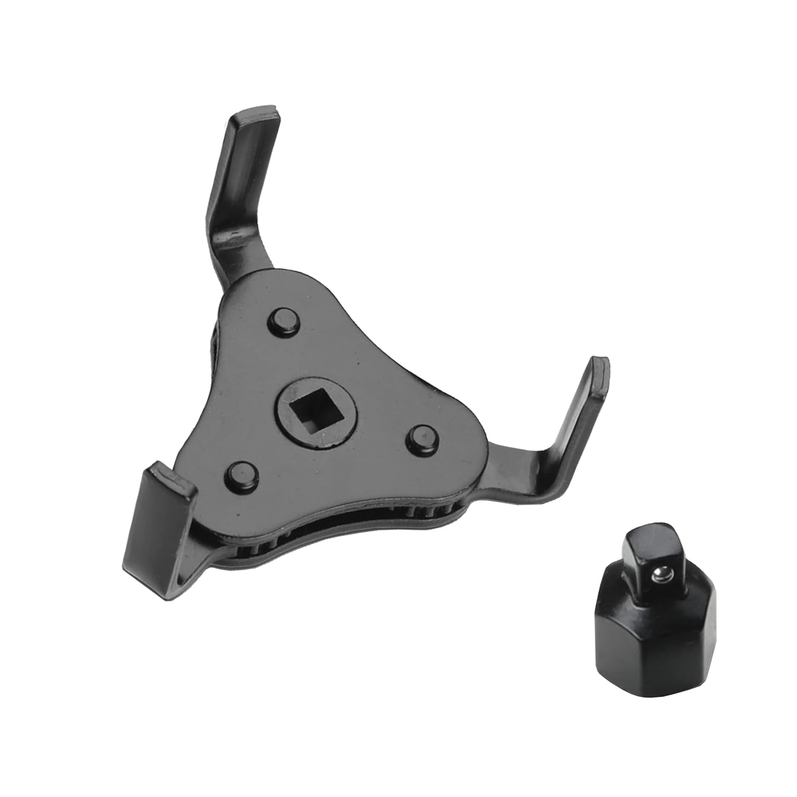Yumfugu 1 PC Car Oil Filter Wrench, 1/2 Metal Heavy Duty Adjustable Filter Change Set, Universal Multifunctal Three-claw Vehicle Oil Filter Wrench Maintenance Accessories for Engine (Black)