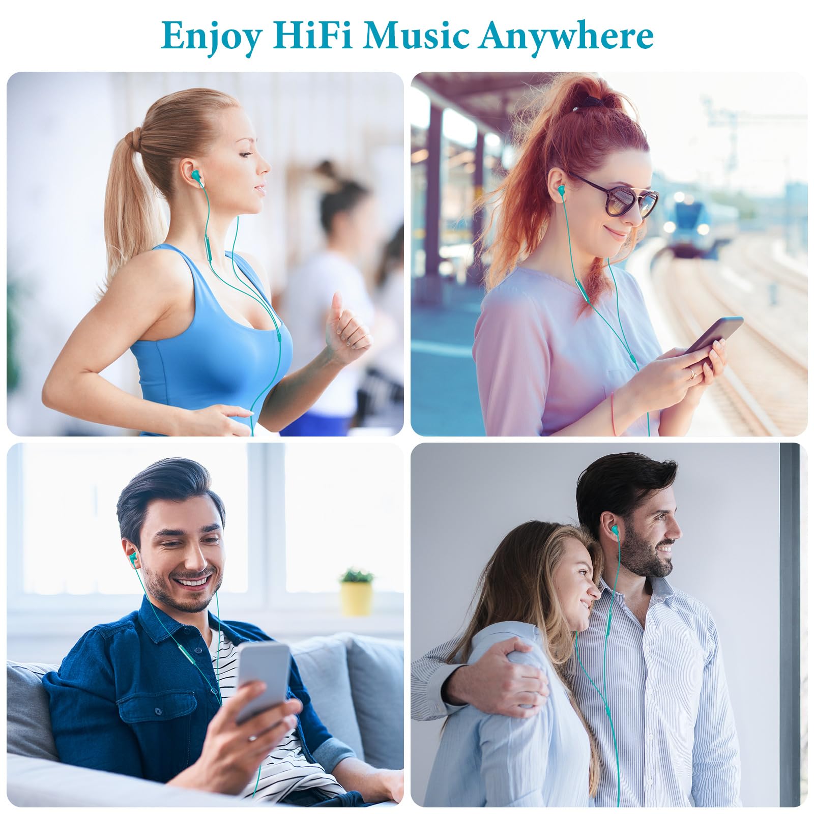 APETOO USB C Headphones for iPhone 16 15 Pro Plus iPad Pro,USB Type C Earphones HiFi Stereo USB C Wired Earbuds Microphone Volume Control for Galaxy S24 S23 S22 S21Pixel 9 8 7 7a 6 Pro 6a Turquoise