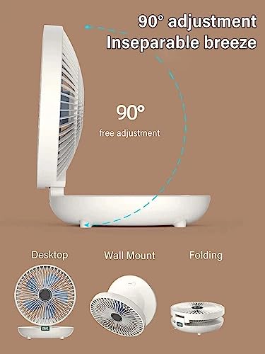 Household Dual-use Kitchen Fan - Portable Powerful Table Fan Wall-mounted Fan, 3 Speed Wind 120° Rotate Desktop Fan, Adjustment Table Fan for Kitchen Home (White (Straight Plug-Not Rechargeable))