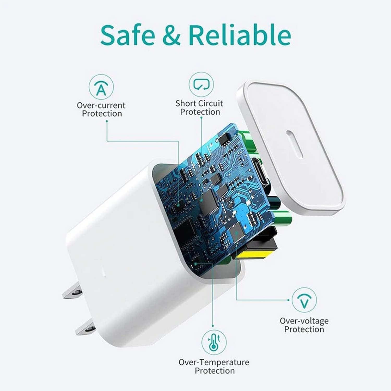USB C Wall Extra Fast 20W PD Charger Block for iPhone 16 15 14 13 12 Pro Max Plus for Galaxy S24 S23 S22 S21 Type USBC Plug Brick Head Safe Wall Cube Type C