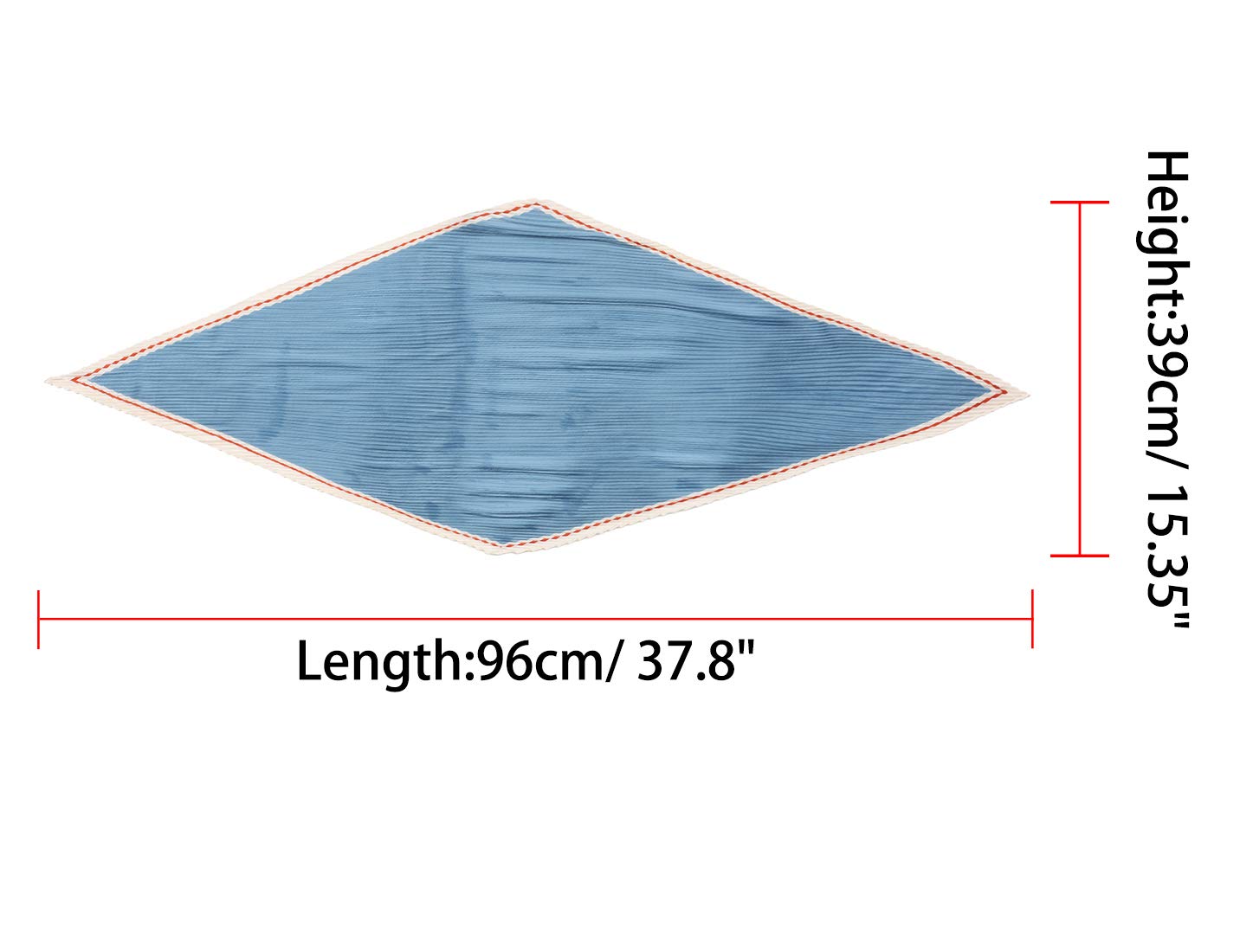 Allegra K Women Pleated Rhombus Rhombic Scarf Scarves Head Ribbon Bandana Solid Color Blue