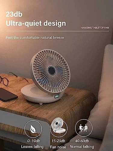 Household Dual-use Kitchen Fan - Portable Powerful Table Fan Wall-mounted Fan, 3 Speed Wind 120° Rotate Desktop Fan, Adjustment Table Fan for Kitchen Home (White (Straight Plug-Not Rechargeable))