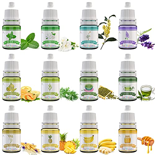Food Flavoring Oil - 24 Pack Concentrated Flavor Oil for Baking, Cooking, Cosmetics - Liquid Lip Gloss Flavoring Oil Extract for Lip Balm, Drinks, Soap Making - Water & Oil Soluble - .2 Fl Oz Bottles