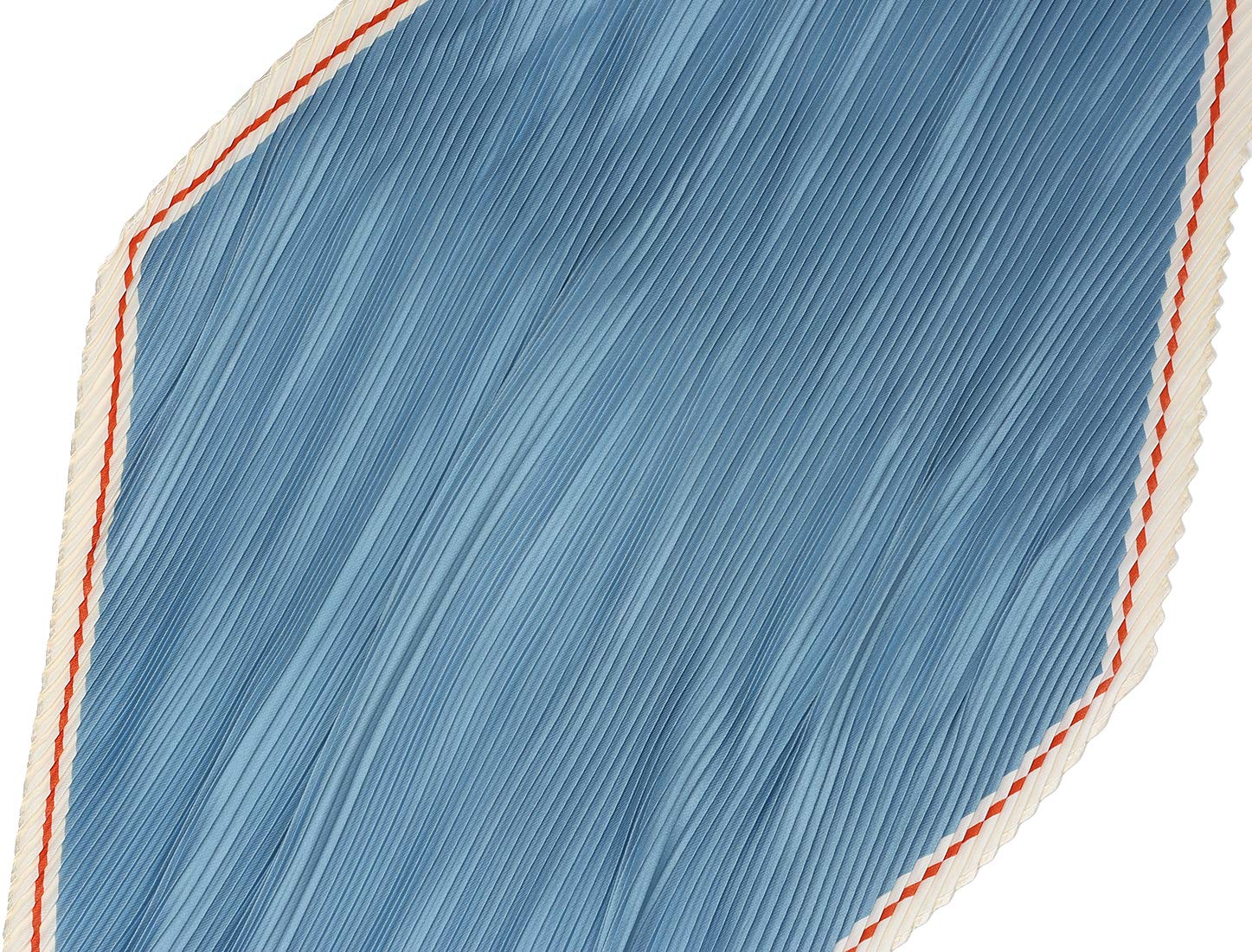 Allegra K Women Pleated Rhombus Rhombic Scarf Scarves Head Ribbon Bandana Solid Color Blue