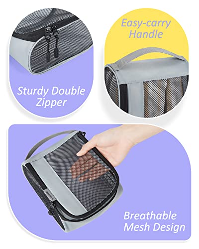 BAGSMART Keep Shape Packing Cubes, 7 Set Packing Cubes for Travel, Lightweight Travel Cubes for Packing, Suitcase Organizer Bags Set for Travel Essentials Grey