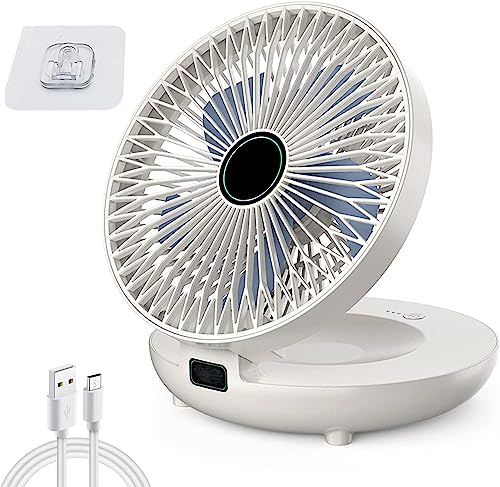 Household Dual-use Kitchen Fan - Portable Powerful Table Fan Wall-mounted Fan, 3 Speed Wind 120° Rotate Desktop Fan, Adjustment Table Fan for Kitchen Home (White (Straight Plug-Not Rechargeable))