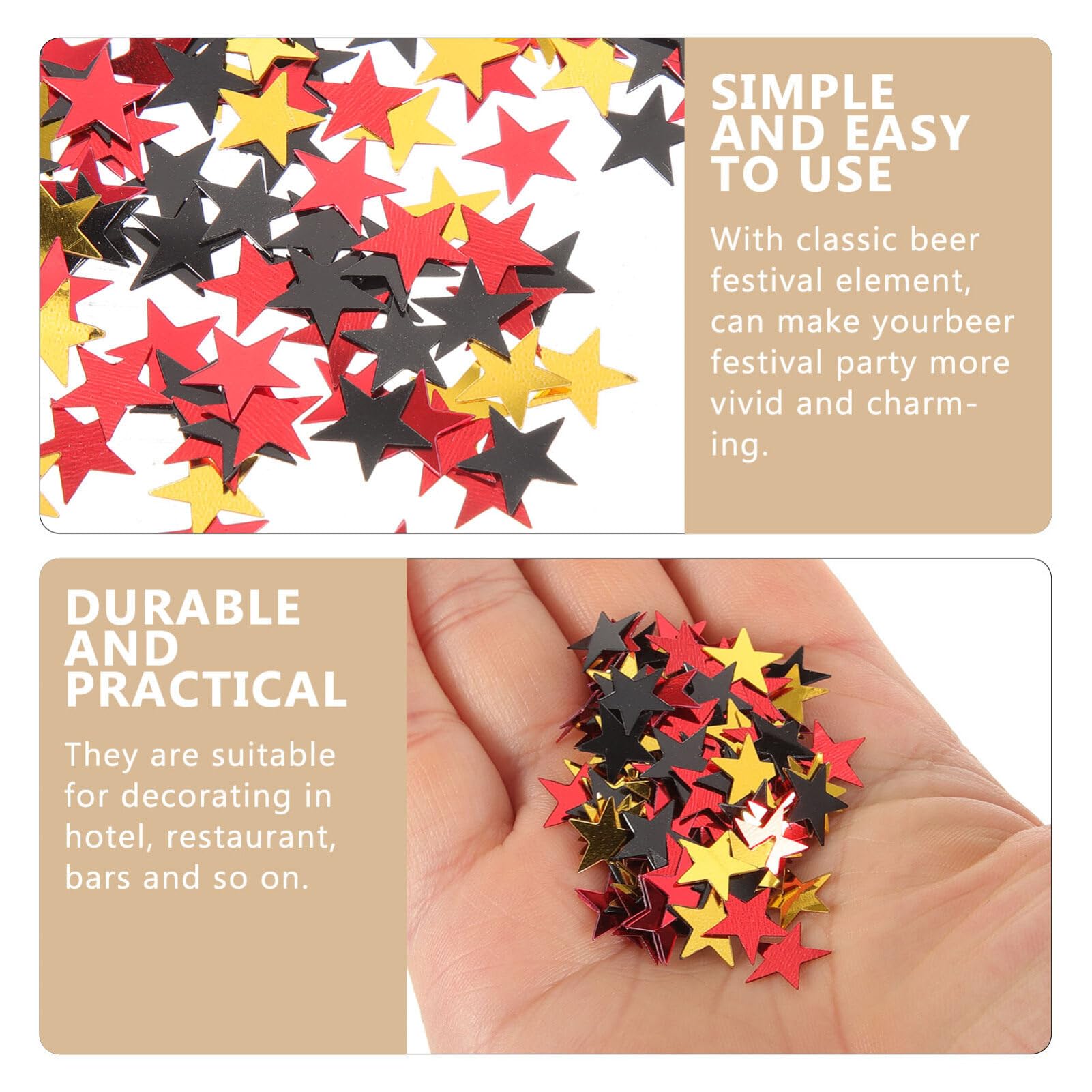 VILLCASE 1 Set Dining Table Decor Party Accessory Confetti Glitter Table Decoration Table Scatters Decoration Glitter Stars Beer Festival Confetti Decor Party Favor Desktop Sequins Paper
