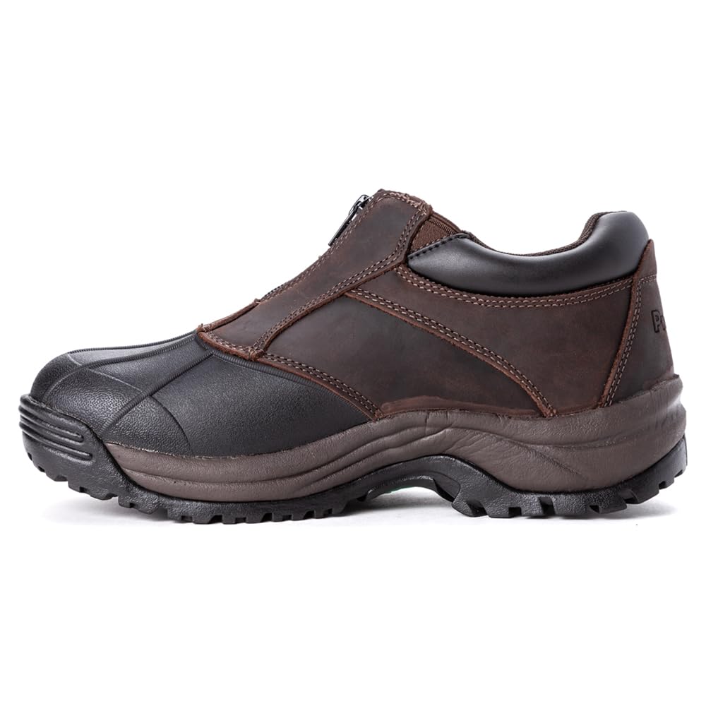 Propét Mens Blizzard Ankle Zip Snow Boot, Brown/Black, 13 X-Wide US