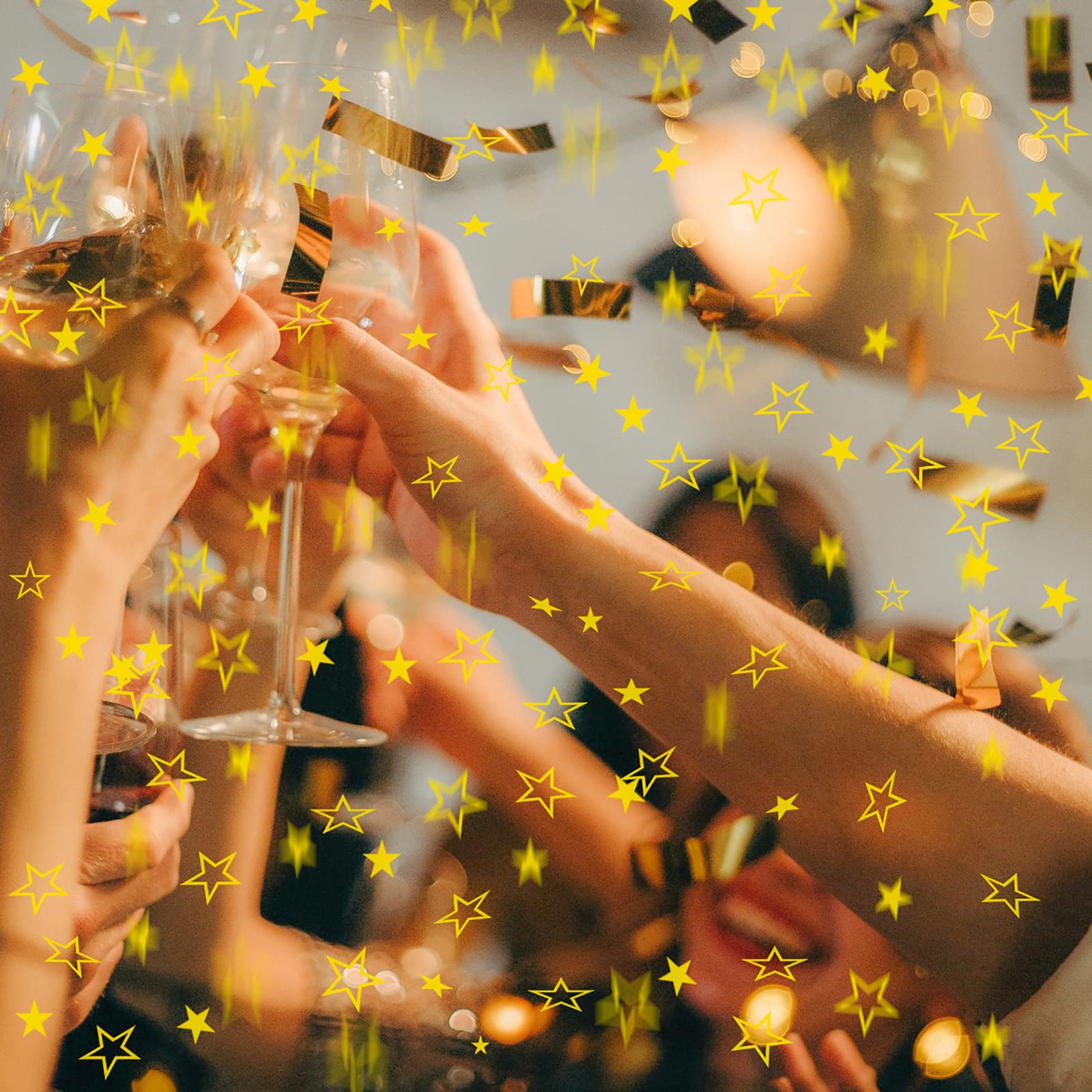 1100Pcs Merry Christmas Gold Star Confetti, Birthday Baby Shower Wedding Christmas Party Decorations,Metallic Foil Glitter Table Confetti Sprinkles