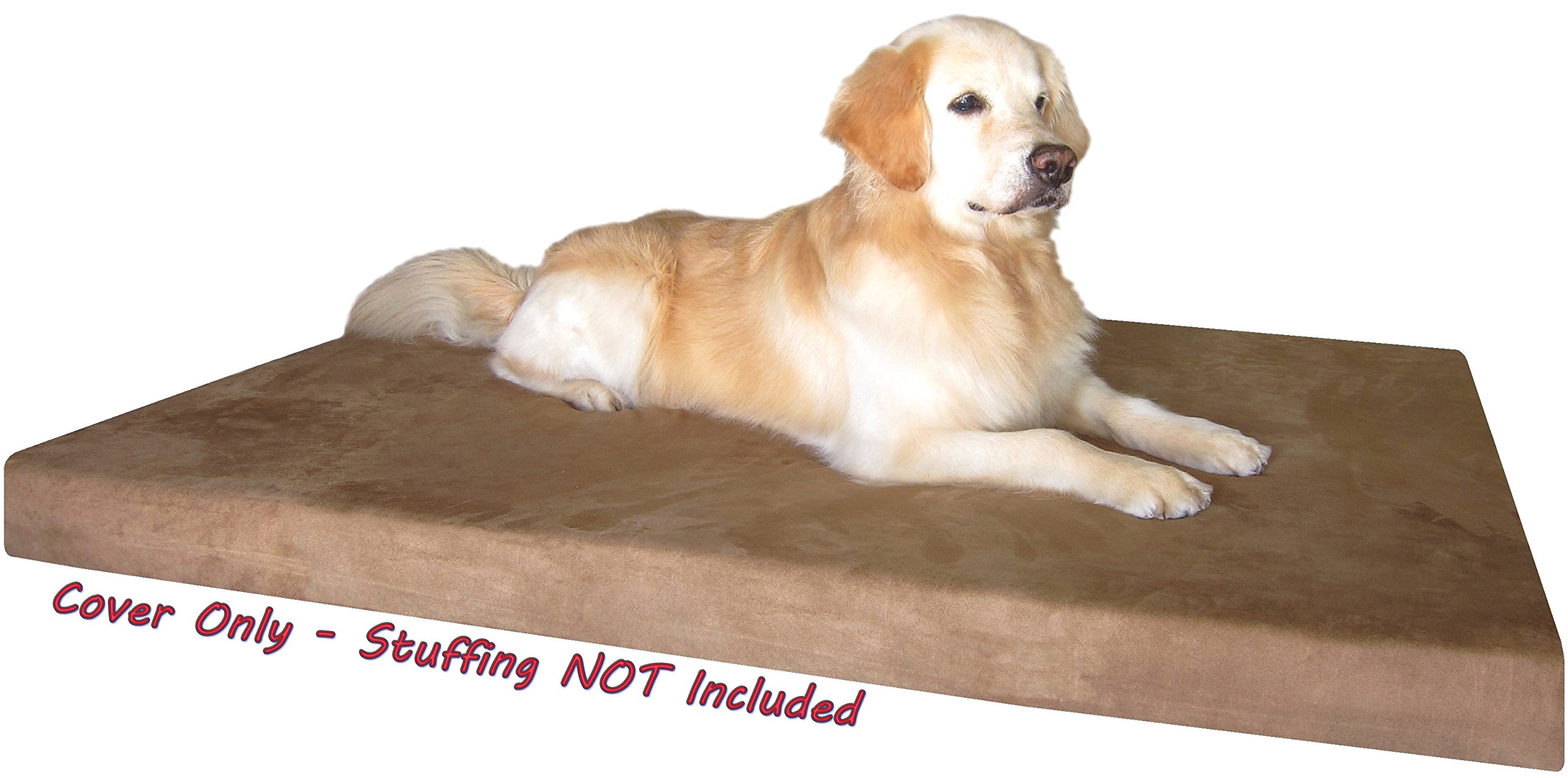 Dogbed4less DIY Pet Bed Pillow Brown Microsuede Duvet Cover and Waterproof Internal case for Dog at 55X37X4 Inch - Covers only