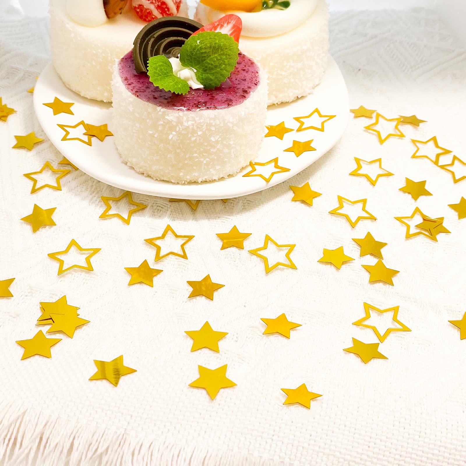 1100Pcs Merry Christmas Gold Star Confetti, Birthday Baby Shower Wedding Christmas Party Decorations,Metallic Foil Glitter Table Confetti Sprinkles
