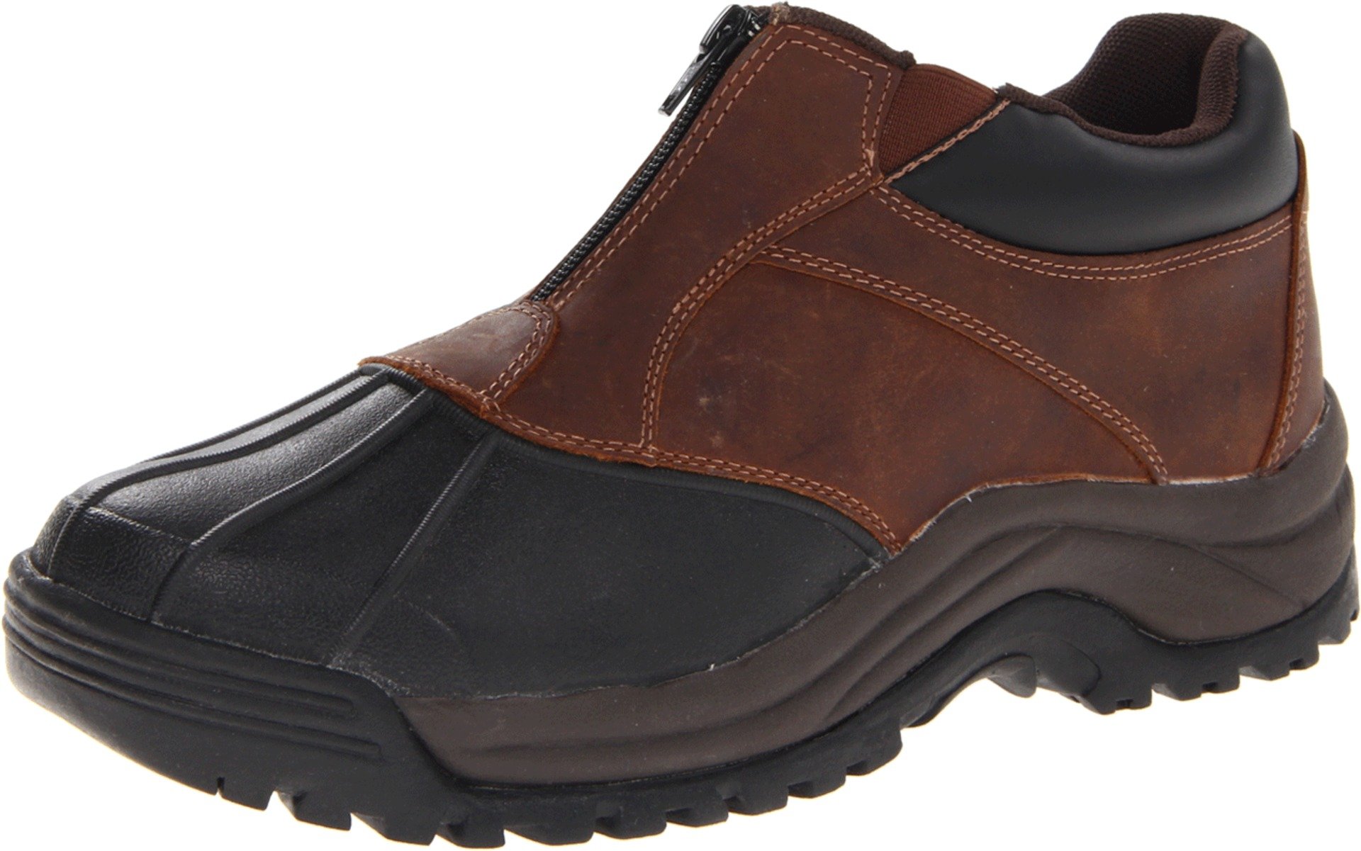 Propét Mens Blizzard Ankle Zip Snow Boot, Brown/Black, 13 X-Wide US