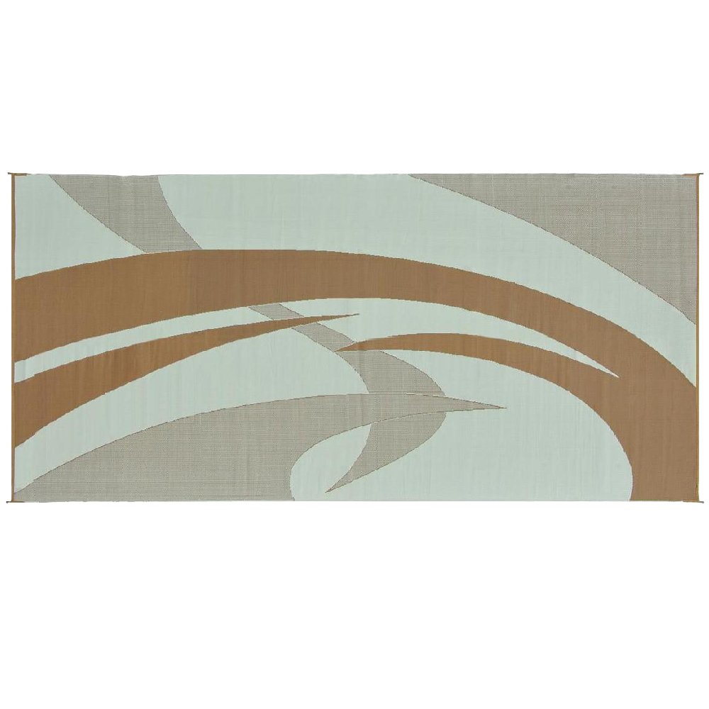 Stylish Camping - 159187 -Outdoor Patio/RV Camping Mat - Swirl (Brown/Beige, 9-Feet x 18-Feet)