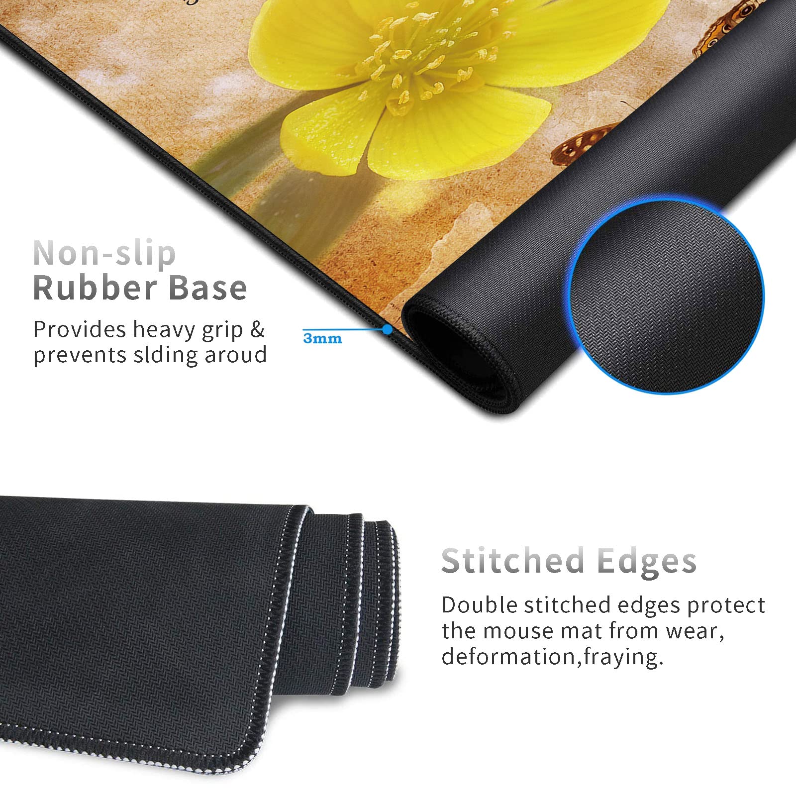 Desk Pad Mat + Wrist Rest Pad + Coasters Set, Durable Office Desk Mat 31.5"x 11.8", Large Gaming Mouse Pad Extended Non-Slip Rubber Base Keyboard Pad for Laptop & Home, Bible Verse Philippians 4:13