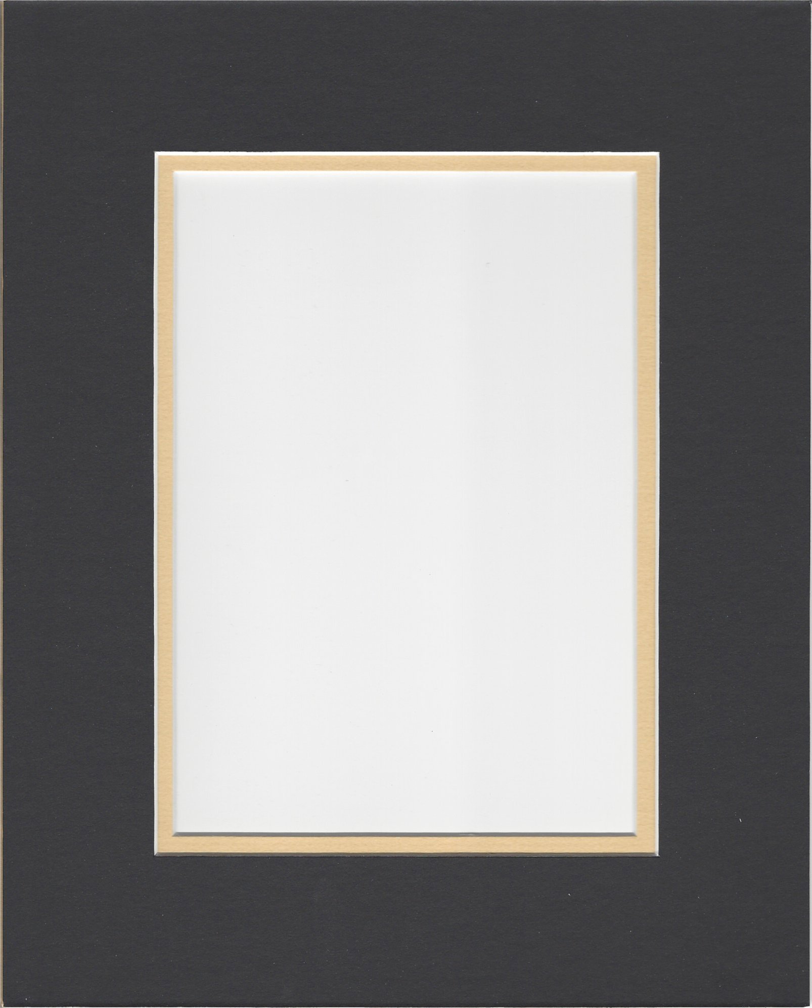 16x20 Black and Maize Yellow Double Picture Mat, Bevel Cut for 12x16 Picture or Photo