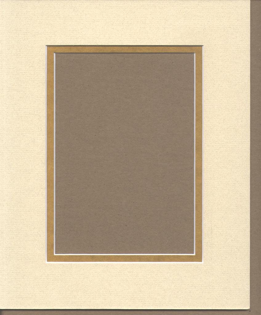 18x24 Light Tan & Gold Double Picture Mats Bevel Cut for 12x18 Pictures