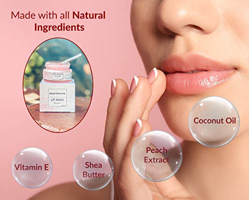 YUGLO Moisture & Collagen Booster Lip Sleeping Mask | Treatment to Restore, Hydrate & Plump Dry, Chapped Lips - Peach