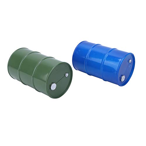 Astibym RC Car Oil Container, Fashionable Mini Oil Drum Simulation Deform Resistant for for SCX10 90047(Blue-Green)