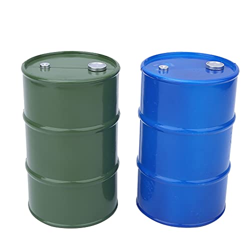 Astibym RC Car Oil Container, Fashionable Mini Oil Drum Simulation Deform Resistant for for SCX10 90047(Blue-Green)