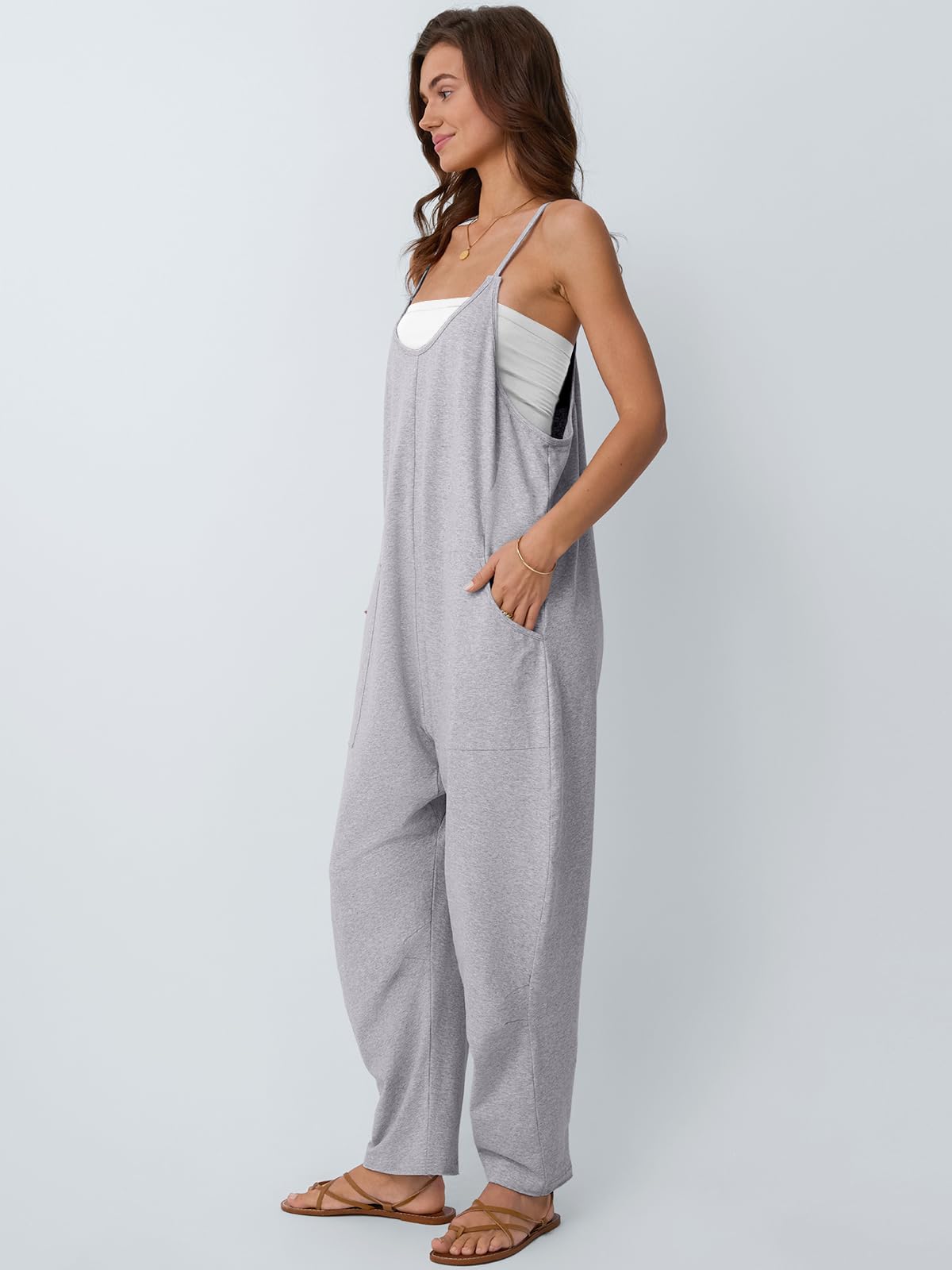 AUTOMET Summer Maternity Clothes Outfits Plus Size Loose Comfy Womens Jumpsuits Casual Rompers Soft Trendy Overalls Jumpers 2025 Gray M
