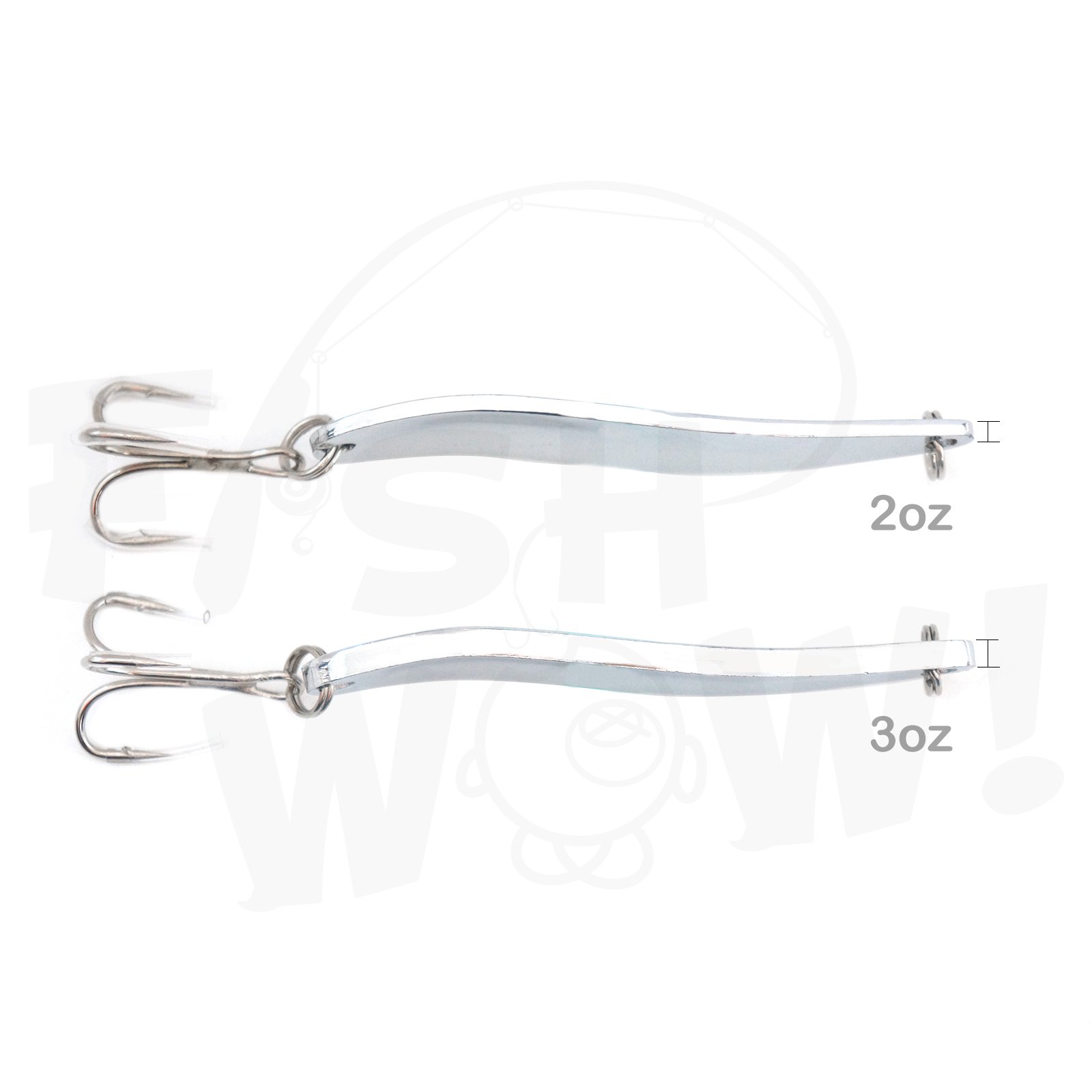 6pcs Set 2oz 6inch Fishing Spoon with Treble Hook Gold & Silver - Fish Wow!