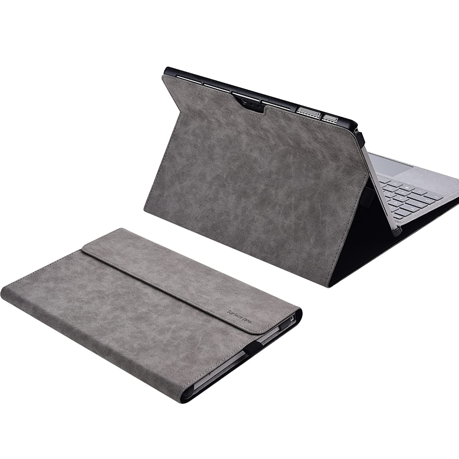 Case Cover for Microsoft Surface Pro 7 +/ Surface Pro 7 / Surface Pro 6 / Surface Pro 5 / Surface Pro 4 12.3 inch Tablets,with Type Cover Keyboard and Pen Holder (Gray)