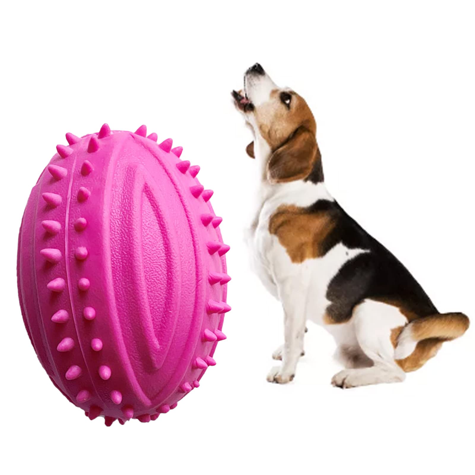 JOROBURO Pet Rugby Balls, Bite Resistant Teeth Grinding TPR Material Interactive Dog Chewing Toy, Anxiety Relief Durable Dog Rugby Ball Toy for Puppy Small Medium Large Dogs