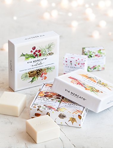 Via Mercato Natale Shea Butter Soap Boutique Luxury Gift Box (Set of 4, 50g Each) - Autunno