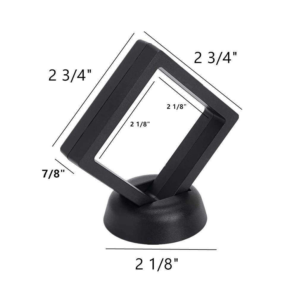 XIZHI Set of 10 Pack Black Diamond Shape Display 3D Floating Frame Display Holder Stands Holder Magic Suspension Box ,2 3/4 x 2 3/4 x 7/8inches