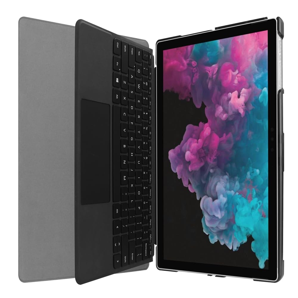 for Microsoft Surface Pro 7 2019 / Pro 6 2018 / Pro 5 1796 2017 / Pro 4 1724 2015 Tablet Cover, Luxury Lightweight Ultra Slim Folio Stand Leather Case Fit with Type Cover Keyboard (Red)