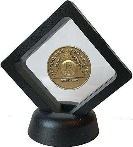 XIZHI Set of 10 Pack Black Diamond Shape Display 3D Floating Frame Display Holder Stands Holder Magic Suspension Box ,2 3/4 x 2 3/4 x 7/8inches