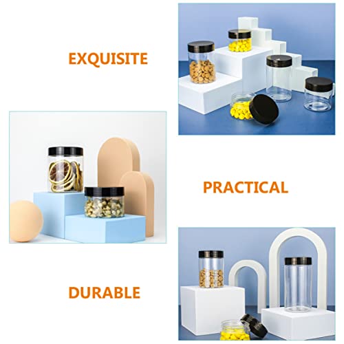 HERMJ 16 pcs Jar Cylinders Clear Cosmetics Ml Empty Face Pills for Mouth Jars Sample Eye Cream Storage Size Powder Bottles Transparent Tea Shadow Container Makeup Home Bottle Black