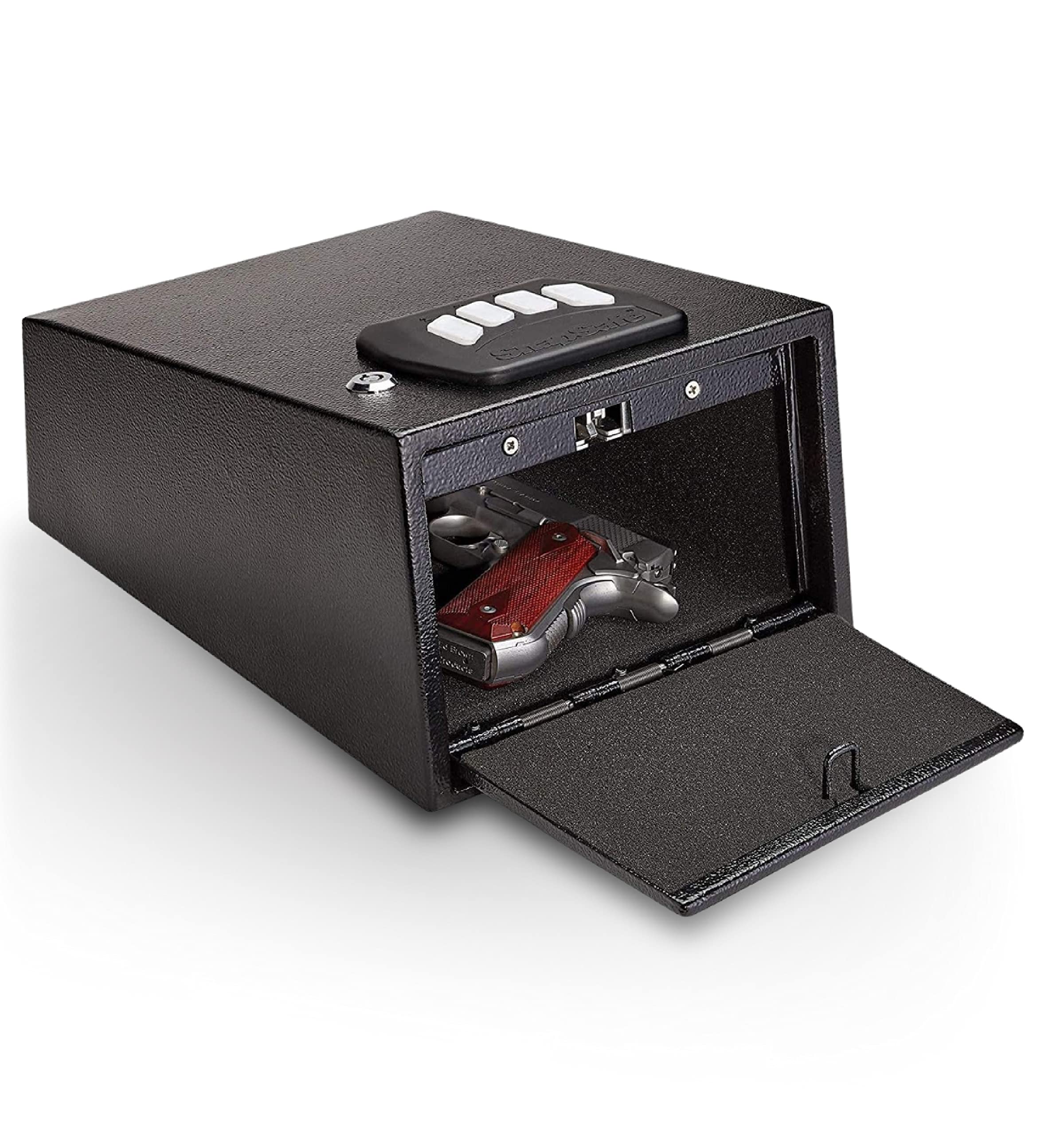 SnapSafe 1 Gun Keypad Vault – Keypad Handgun Vault Safe for Your Pistol and Valuables – 4-6 Keypad Entry with Backup Key – Black, Measures 12 (H) x 8.1 (W) x 5.25 (D) Inches – Item 75433